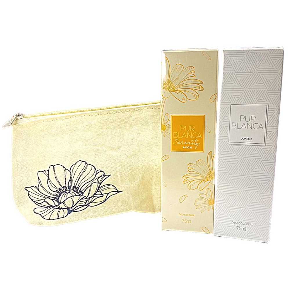 Kit Pur Blanca Tradicional 75ml + Pur Blanca Serenity 75ml + Necessaire ...