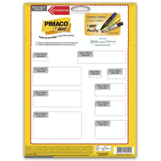 Etiqueta A4 A4256 25 Folhas 25,4 X 63,5 Mm - Pimaco Bic | Shopee Brasil