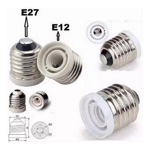 Adaptador Soquete E27 Para E12 1 Lote Com 5 Unidades | Shopee Brasil