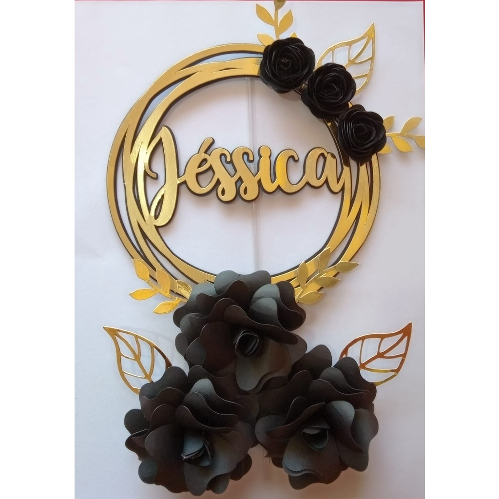Topper de Bolo Personalizado Tema CIRCULAR FLORES 3D | Shopee Brasil