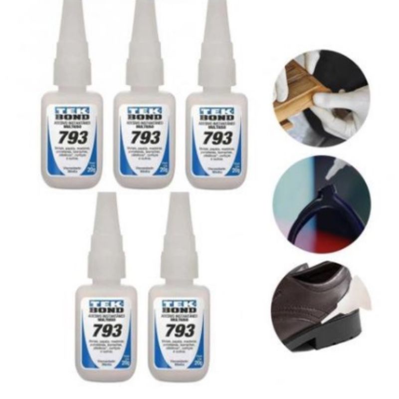 Adesivo Cola instantânea Tek Bond 793 20g Acrigel Postiça | Shopee Brasil