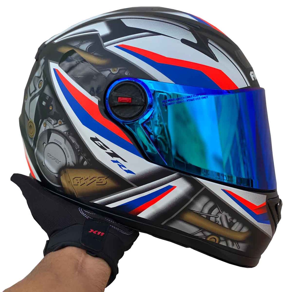 KIT Capacete Moto fechado fw3 Gtn R1 mais viseira colorida | Shopee Brasil