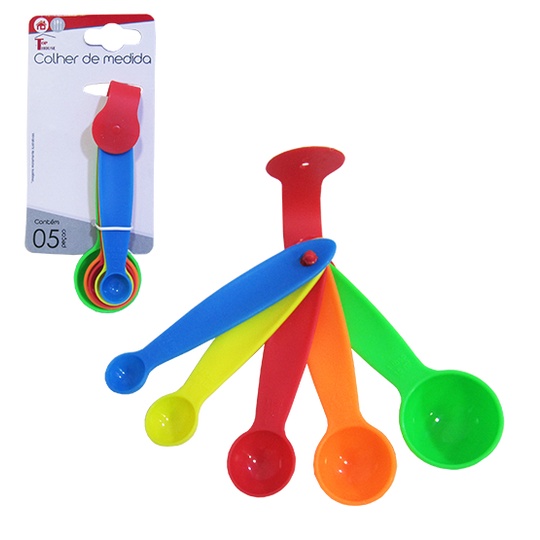 Conjunto De Colher Medidora De Plastico Colors Com 5 Pecas | Shopee Brasil