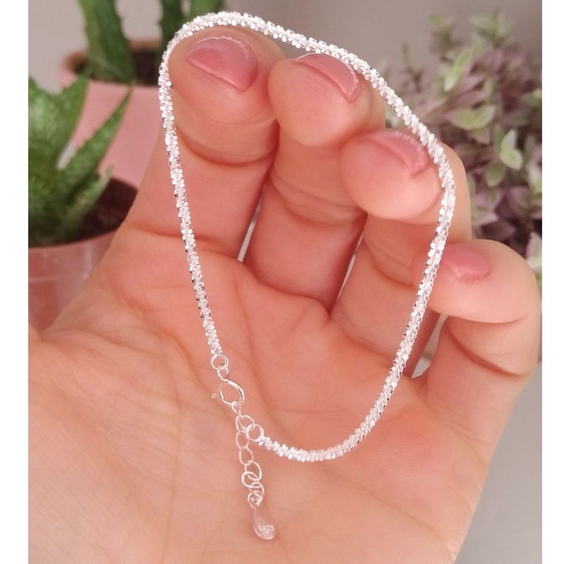 Pulseira prata 925 brilhante feminina original fina delicada | Shopee ...