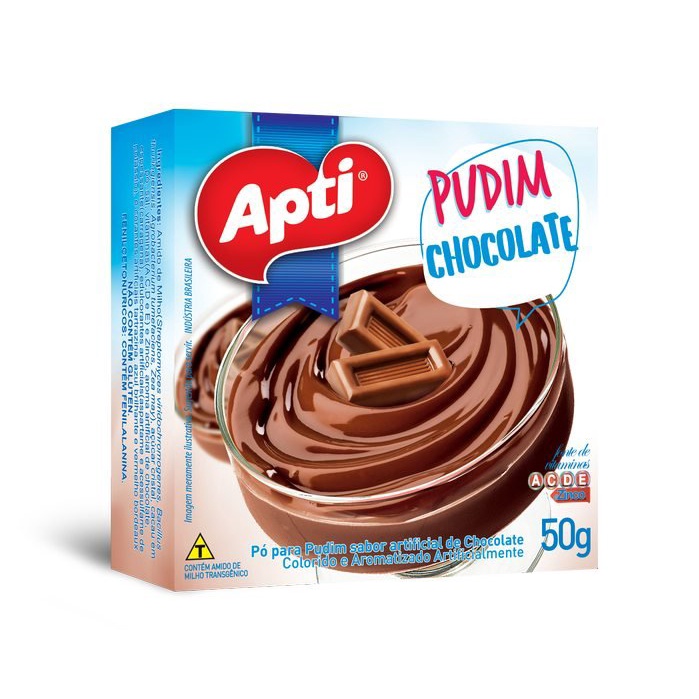 Pudim Sabor Chocolate Apti 12 Unidades de 50g | Shopee Brasil