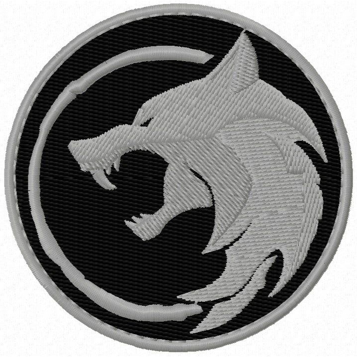 Patch Bordado The Witcher - LOBO BRANCO_70X70 (Gwynbleidd) | Shopee Brasil