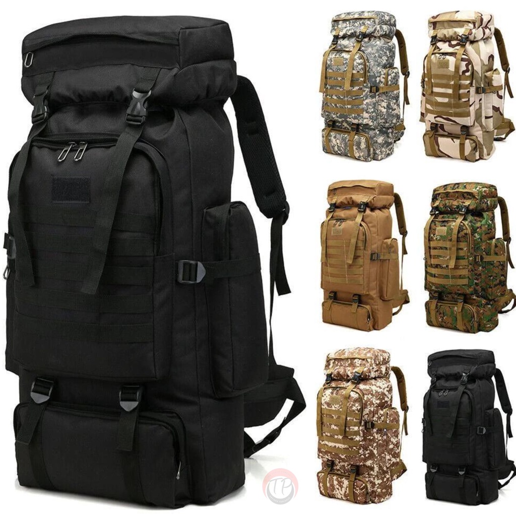 Mochila Camping Viagem Grande 80l Impermeável Resistente Reforçada ...