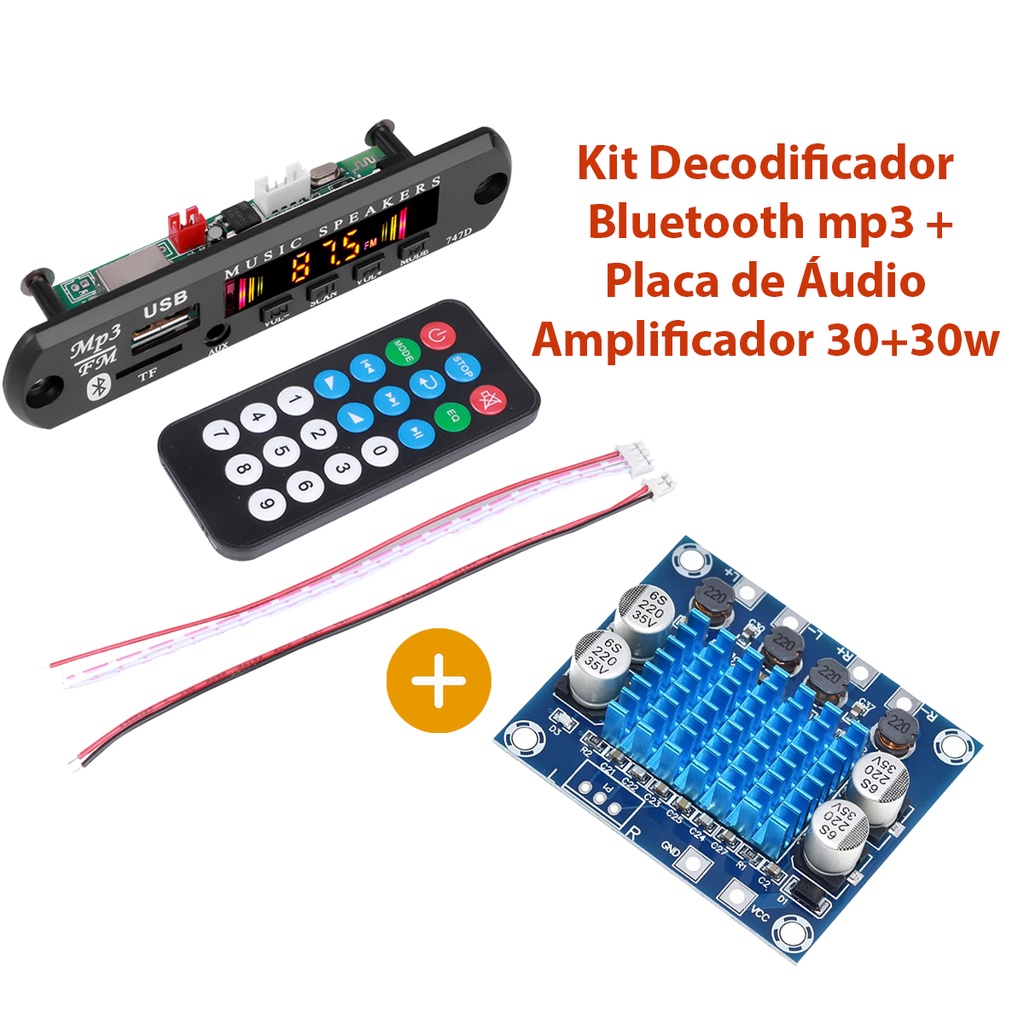 Kit Placa Decodificador Bluetooth + Amplificador Tpa3110 - Escorrega o ...