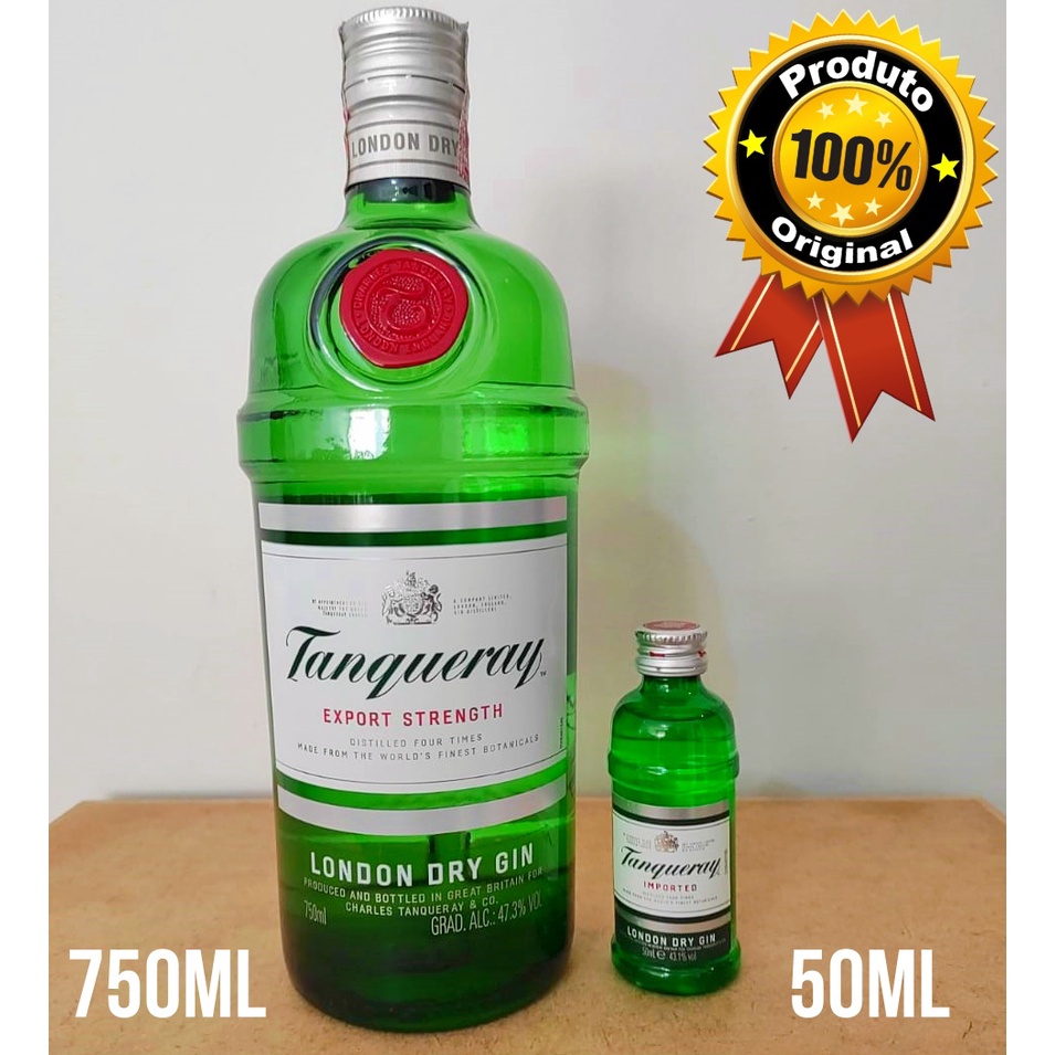 kit Gin Tanqueray London Dry 750ml + Miniatura Gin Tanqueray 50ml Importado 100% Original ...