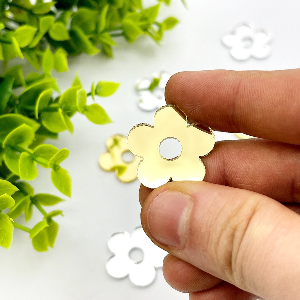 Apliques em Acrilico Espelhado Vários Modelos e cores 2 cm | Shopee Brasil