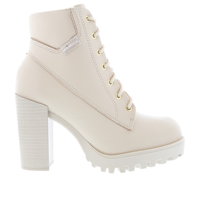 Coturno Feminino Bota Moleca Salto Bloco Branco Off | Shopee Brasil