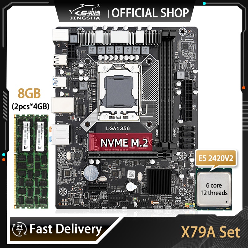 X79 lga 1356 Conjunto De Placa-Mãe Combinado xeon e5 2420 v2 cpu 2 ...