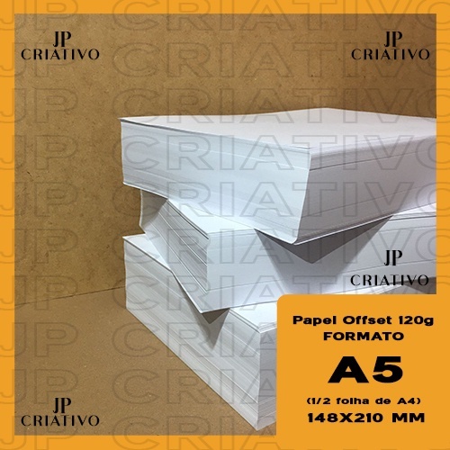 Papel Offset 120g - Tam A5 - pct c/ 500 Folhas | Shopee Brasil