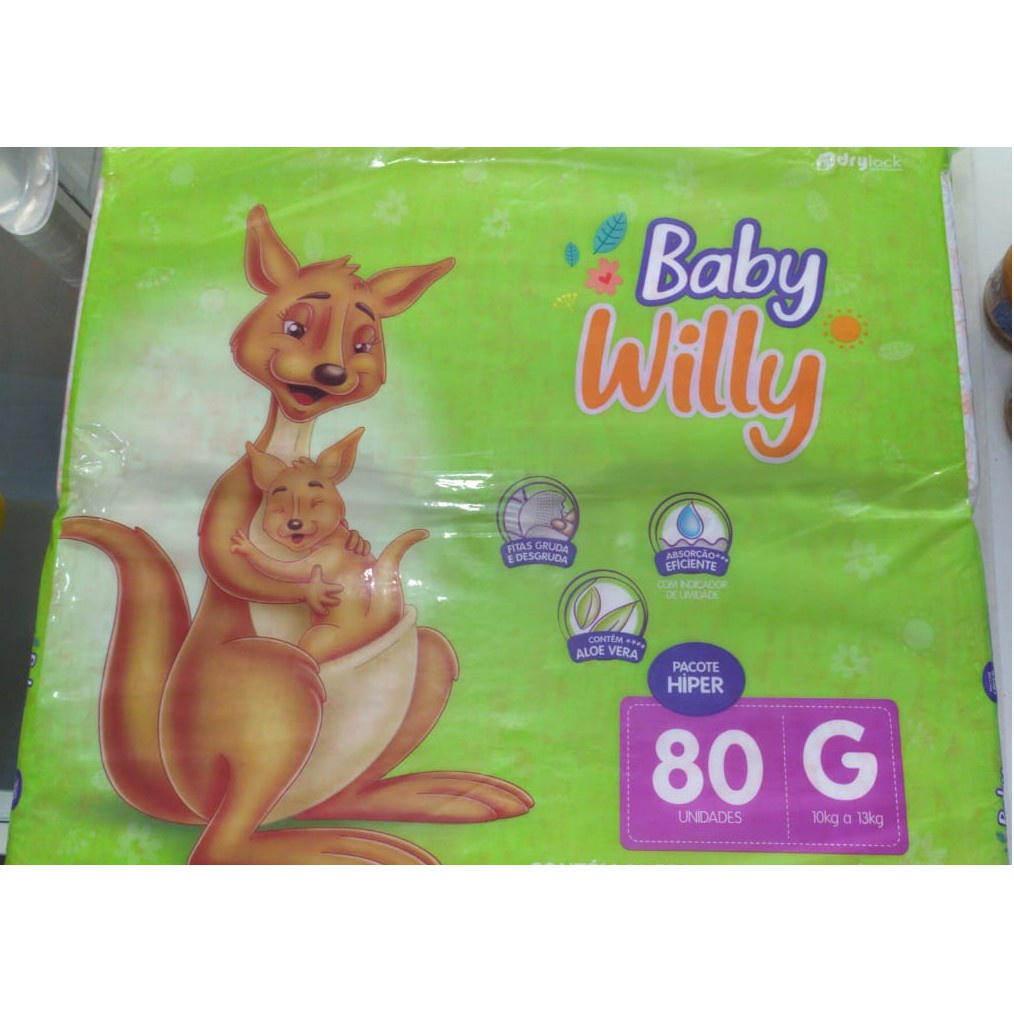 Fralda Baby Willy pacote Hiper | Shopee Brasil