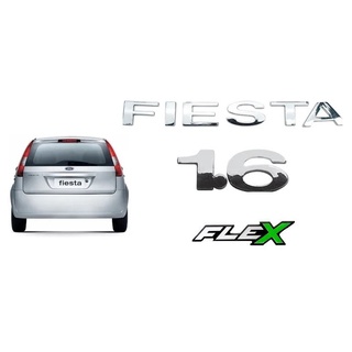 Kit Emblemas Letreiro Linha Ford Fiesta 1.6 Flex 2003 até 2014 - Hatch ...