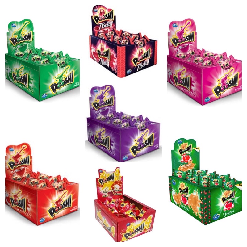 Chiclete Poosh 200g C/ 40 unid (Escolher Sabor) | Shopee Brasil
