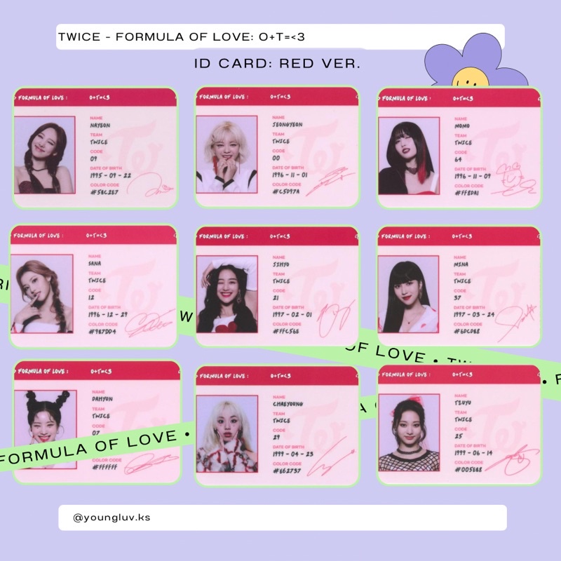 Photocard Kpop Fanmade - Twice Formula Of Love Id Card | Shopee Brasil