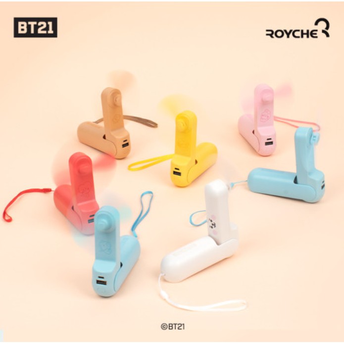BTS BT21 Official Foldable Handy Fan MINI | Shopee Brasil