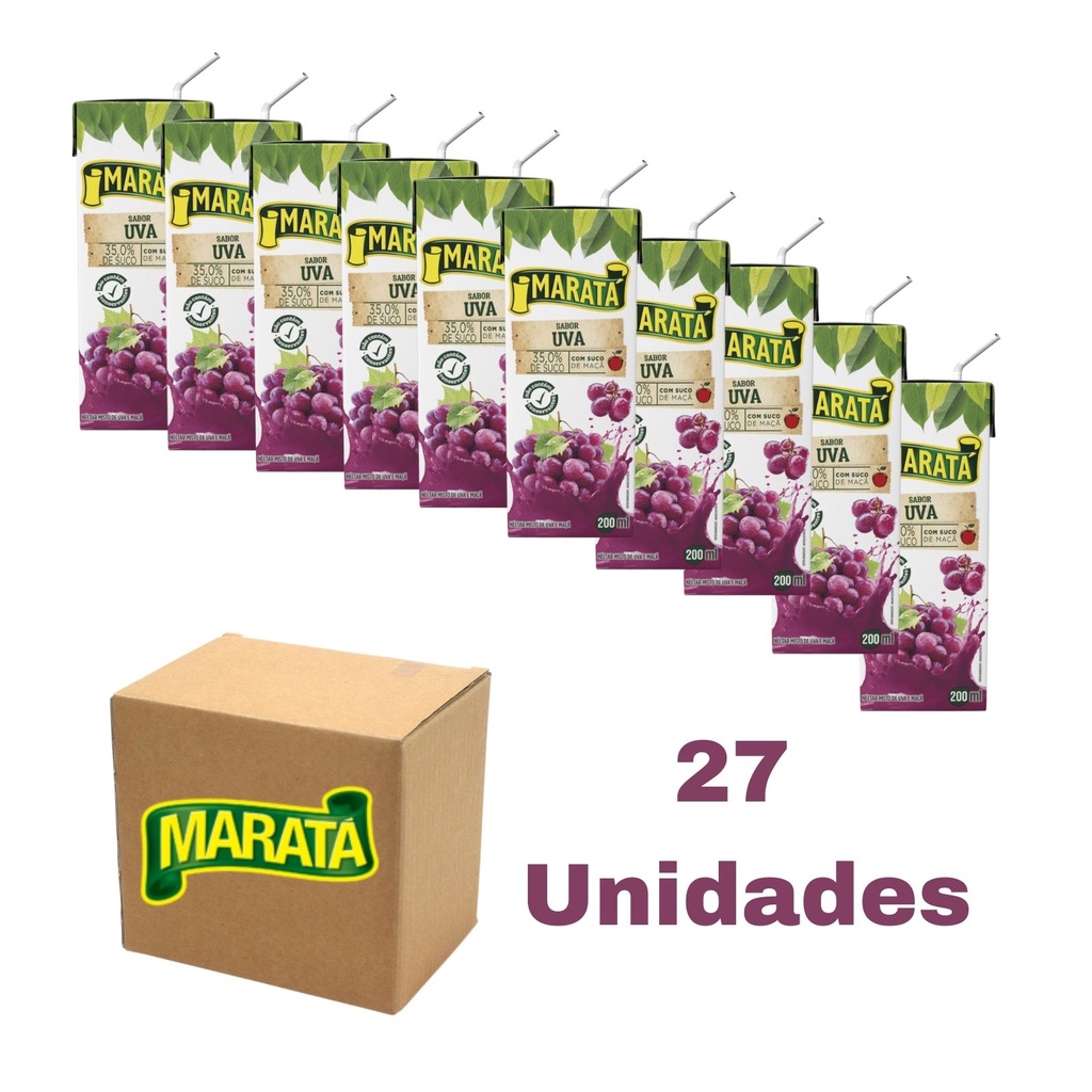 Suco Néctar Uva, Laranja, Manga, Maracujá, Goiaba ou Caju. Maratá caixa ...