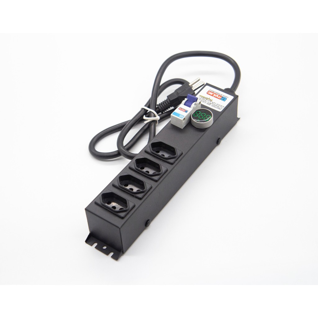Filtro De Linha Metal Régua Voltímetro 4 Tomadas Disjuntor | Shopee Brasil