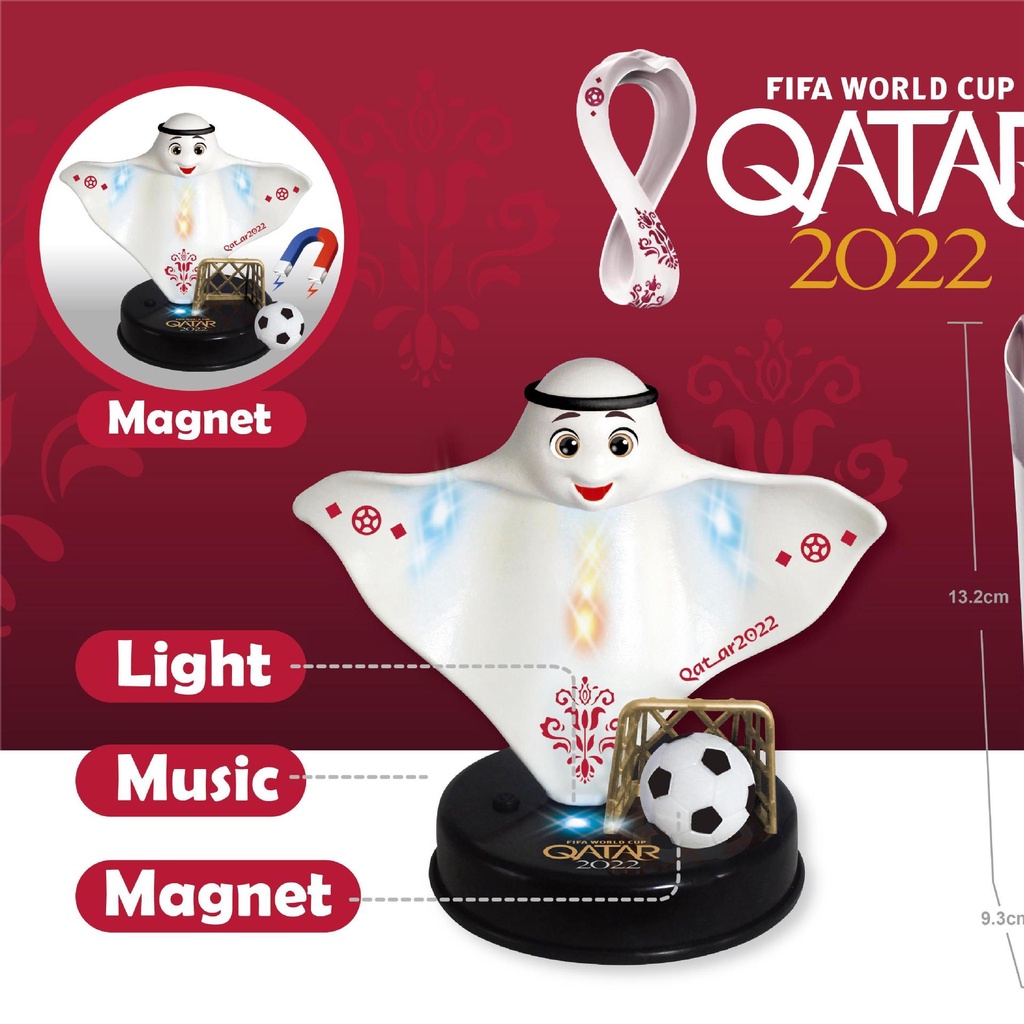 Decoração de mascote da Copa do Mundo do Qatar de 2022 Cape La'eeb ...