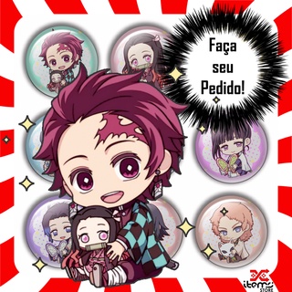 Kit 9 Bottons Demon Slayer - Kimetsu no Yaiba - Tanjiro - Nezuko ...