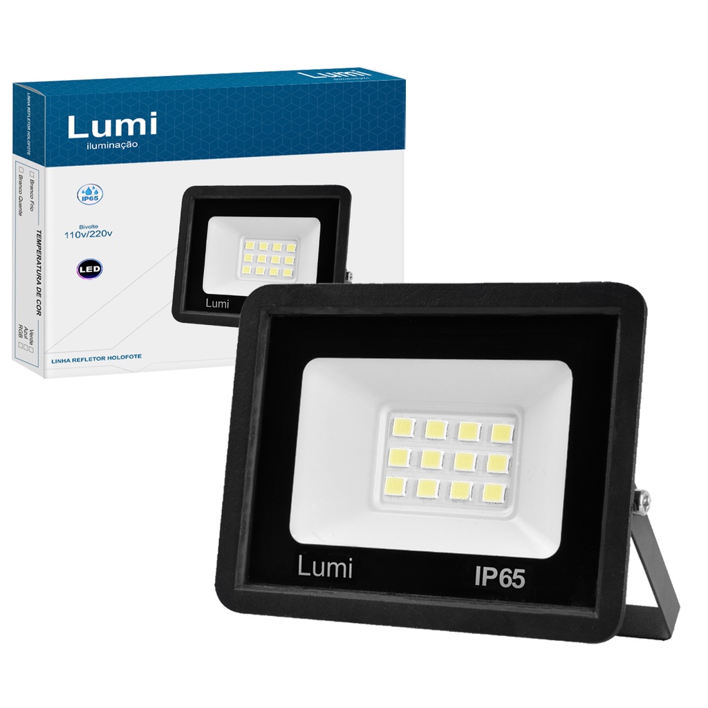 Luminária Holofote Refletor Slim Super Led 30w Bivolt Lumi Pronta ...