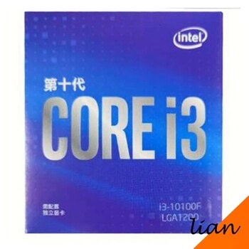 Intel core i3 i3-10100F 10100f 4-core processador de 3.6 ghz cpu de linhas 8 1m l3 l2 = = 6m 65w ...