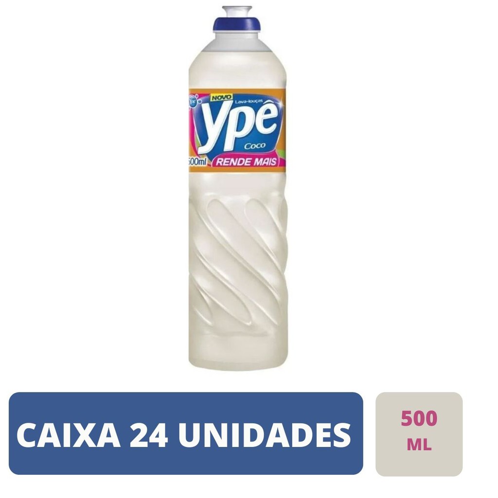 Kit 24 Unidades Detergente Biodegradavel Ype Líquido Coco 500ml ...