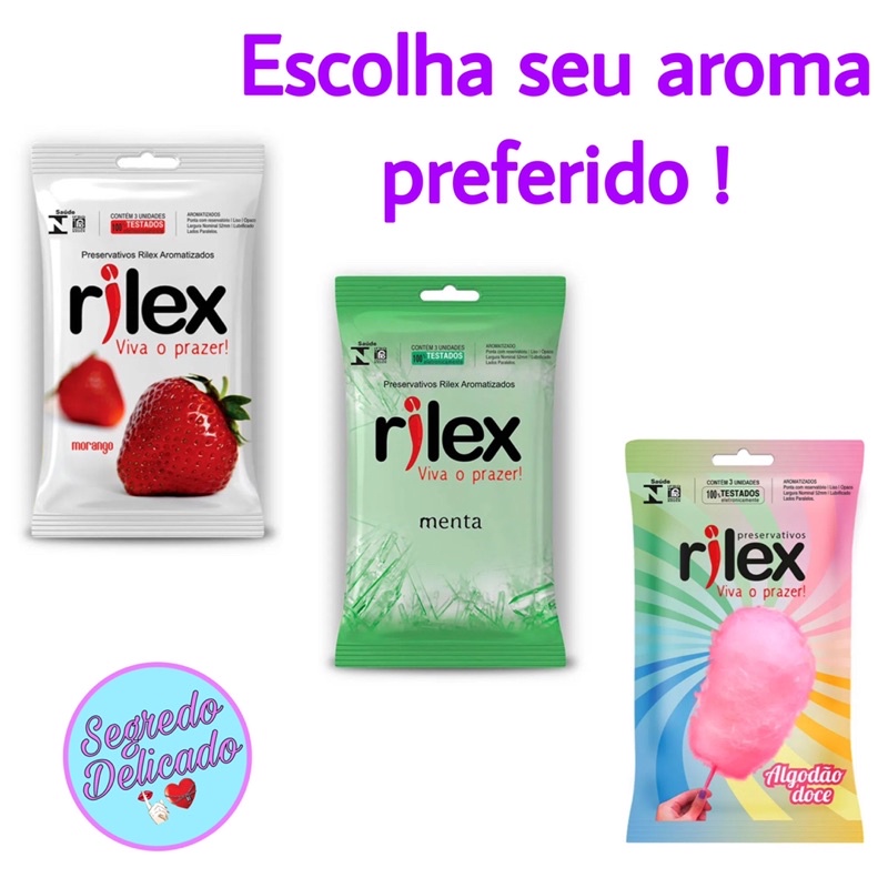 Camisinha Preservativo 3 Unidades Cada Pacote Marca Rilex Sex Shop Shopee Brasil