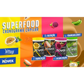 Kit Cronograma Capilar Novex Superfood Cremes de Tratamento Cronograma Capilar 1KG C/04 Unid ...