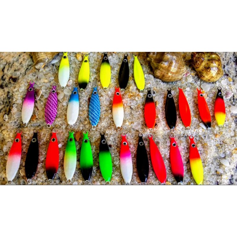 kit c/ 10 Jumping jig micro jig Borboleta 10/15g com 10 suportes hook ...