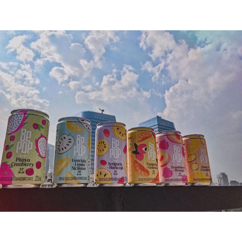 Be Pop Refrigerantes Naturais Vegano lata 220ml 6 sabores - Escorrega o ...