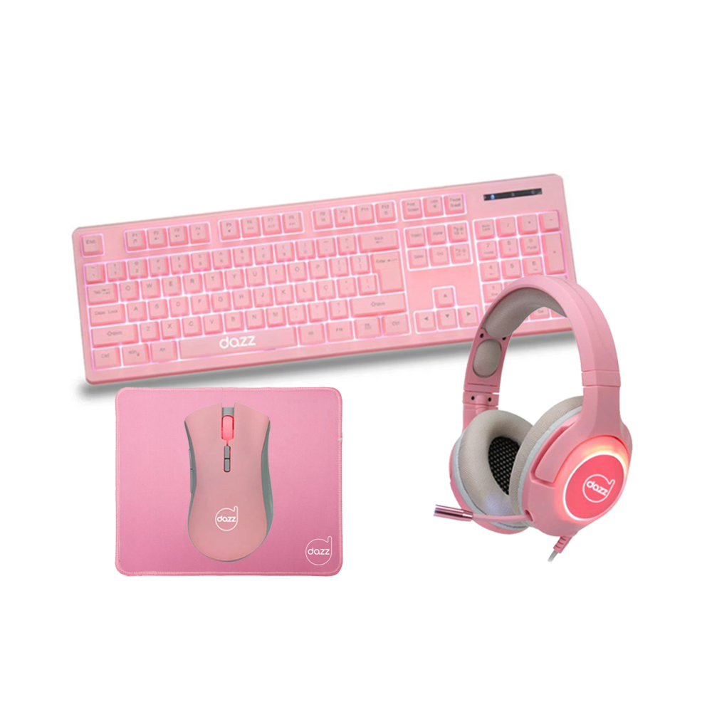 Kit Gamer Feminino 4 em 1 Rosa - Dazz - CM418 | Shopee Brasil