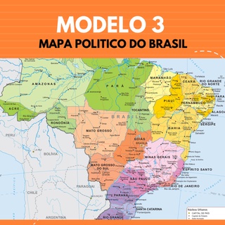 Mapa - Mundi Impresso em papel tamanho A3 | Shopee Brasil