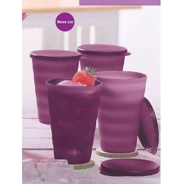 COPO MURANO COM TAMPA 500ML ROXO TUPPERWARE | Shopee Brasil