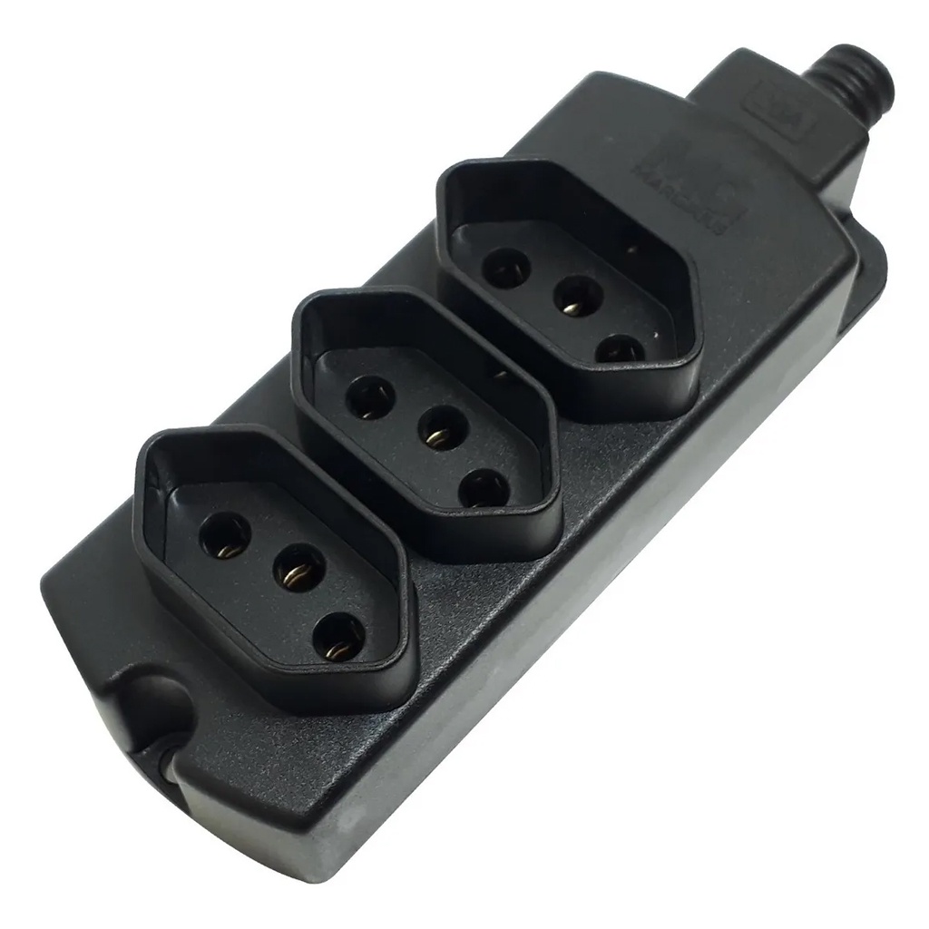 Tomada Barra Tripla 2P+T 20A Preta - MG | Shopee Brasil