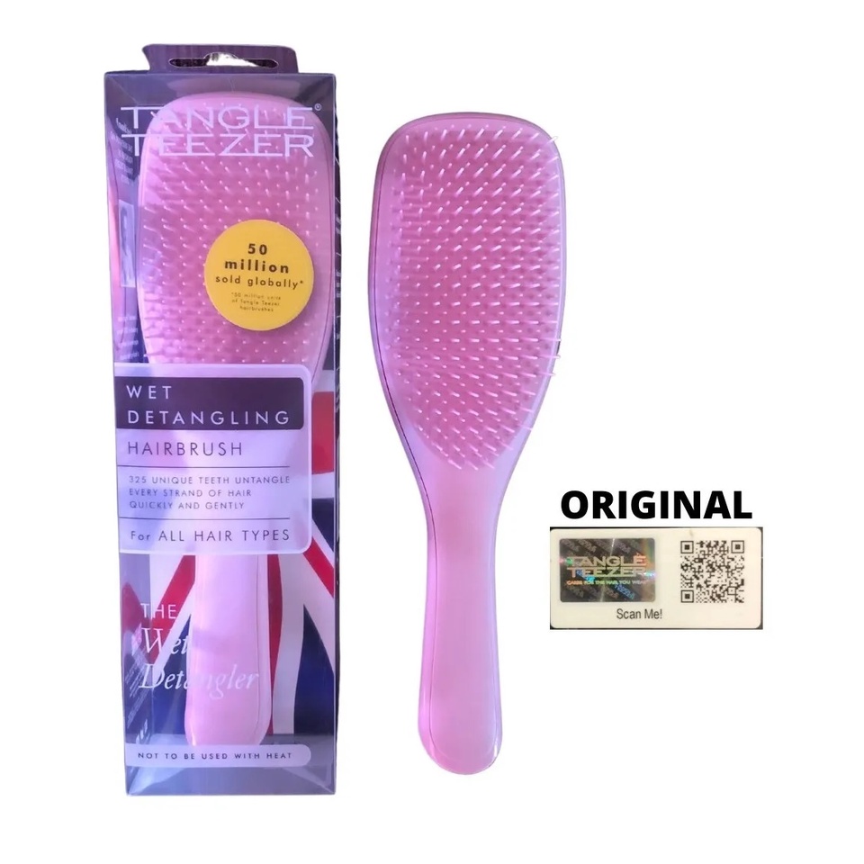 Escova Cabelo Tangle Teezer Wet Detangler Millenial Pink Original QR ...