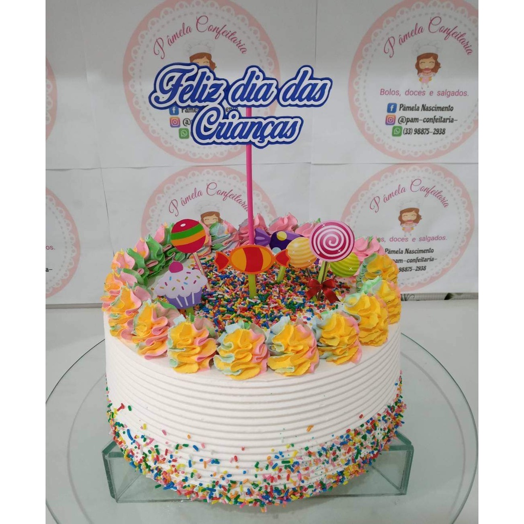 Topo de Bolo Tema Feliz dia das Crianças | Shopee Brasil