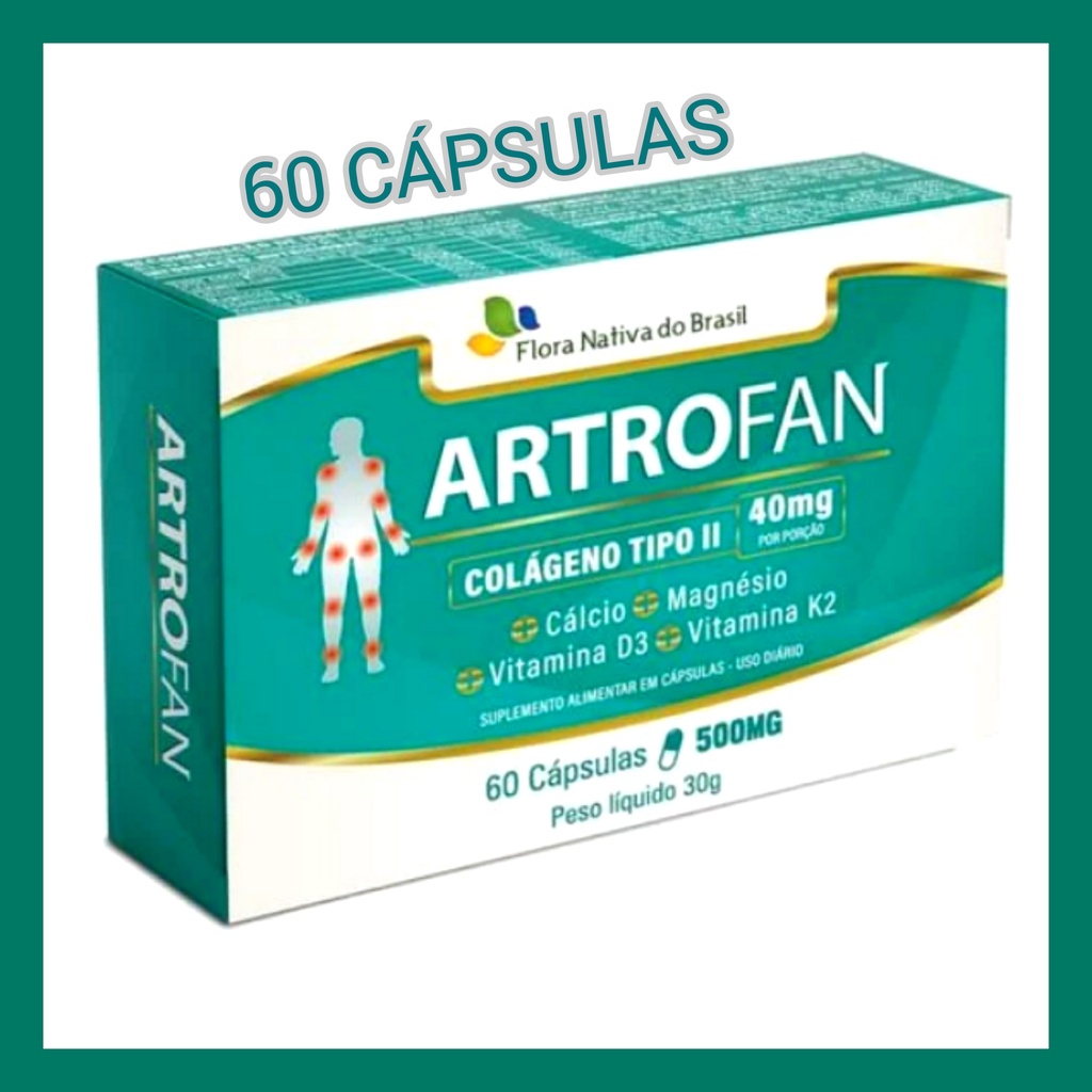 Colágeno Tipo II Artrofan 60 Cápsulas Alívio Das Dores Articulares ...