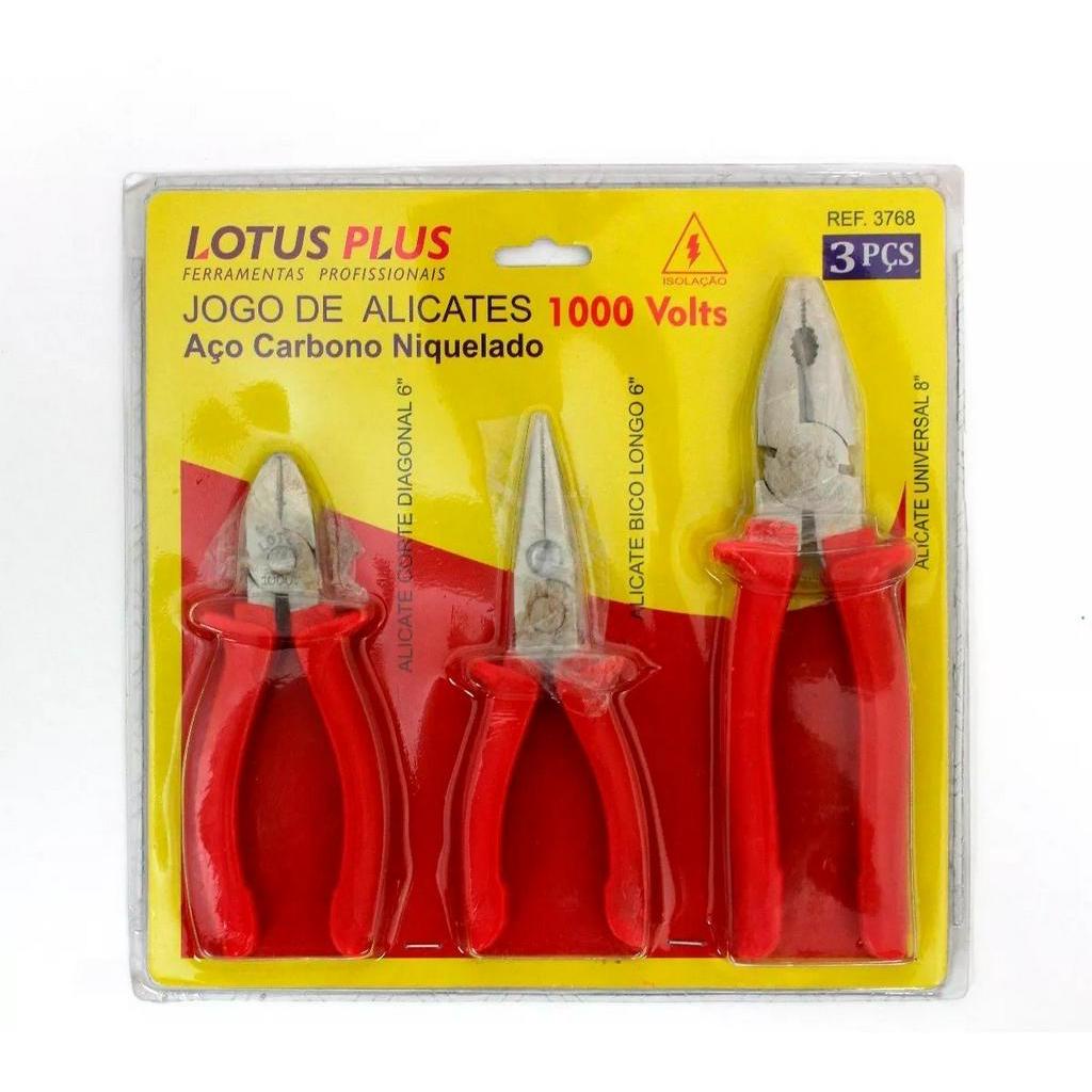 Jogo Alicate Universal Bico e Corte 1000 Volts Lotus | Shopee Brasil