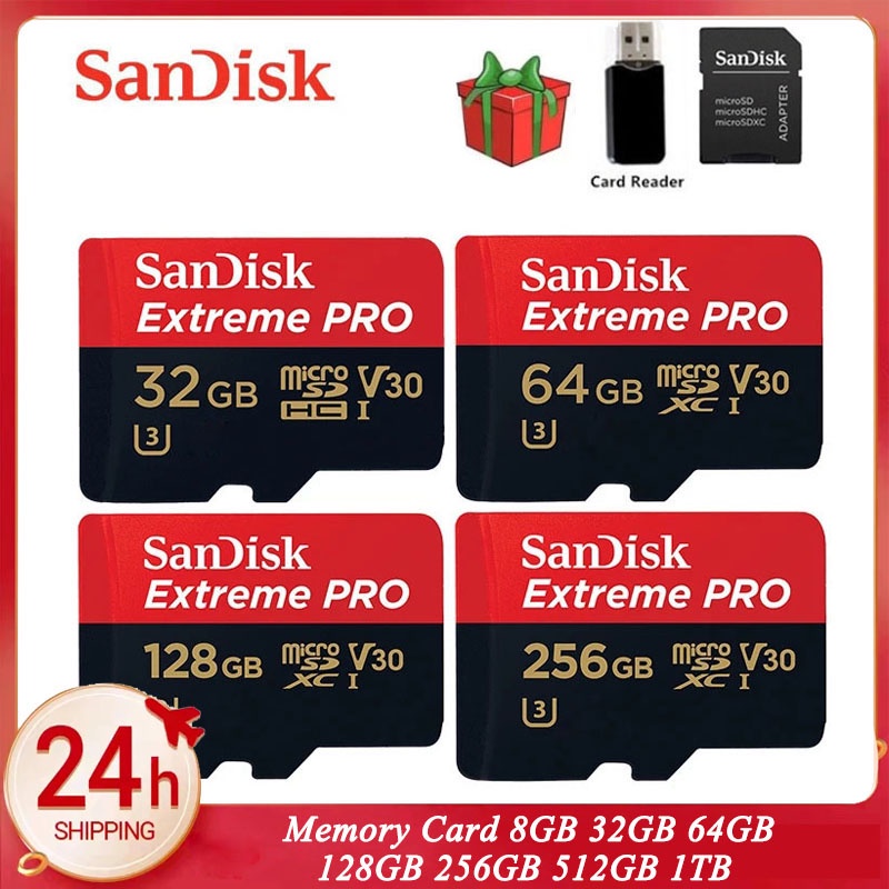 Cart o De Mem ria Sd Sandisk Extreme Pro 512gb 256gb 128gb Gb 64 U3 4k