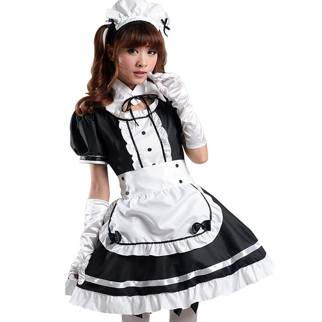🌸Awaityou🌸 Lingerie Maid Cosplay Costume Women Headwear Apron Fake ...