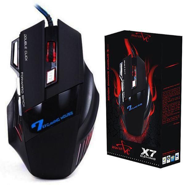 Mouse Gamer Laser X7 3200dpi Original KAPBOM Led Usb 7 Botões Profissional KA-617 - Escorrega o ...