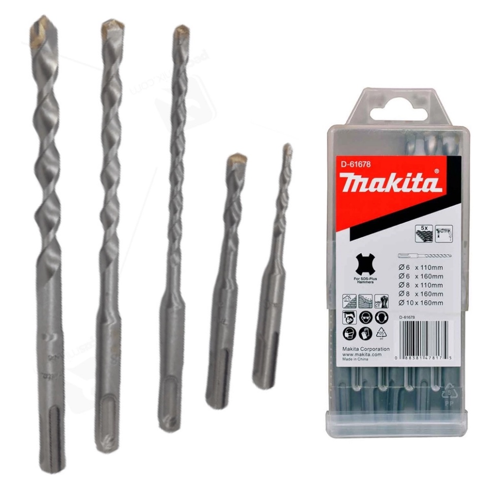 Kit 5 Brocas SDS Plus D-61678 Makita | Shopee Brasil