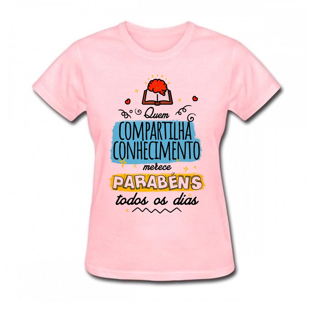 Camiseta Baby Look Rosa Claro Dia Dos Professores | Shopee Brasil Camiseta Baby Look Rosa Claro Dia Dos Professores | Shopee Brasil