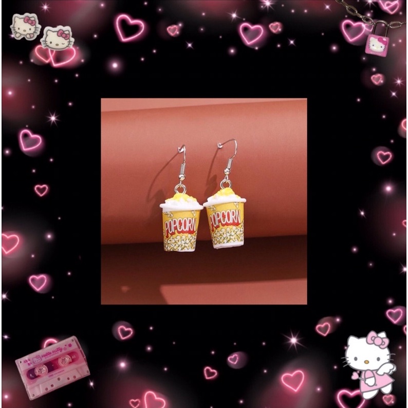 brinco aesthetic,balde de pipoca | Shopee Brasil