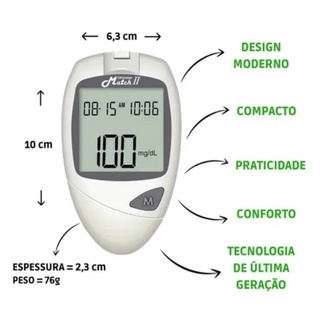 Aparelho Medidor De Glicemia Match ii 2 OKMETER | Shopee Brasil