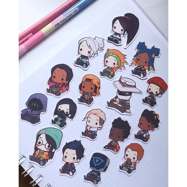 Pack 17 stickers Valorant baby agentes | Shopee Brasil