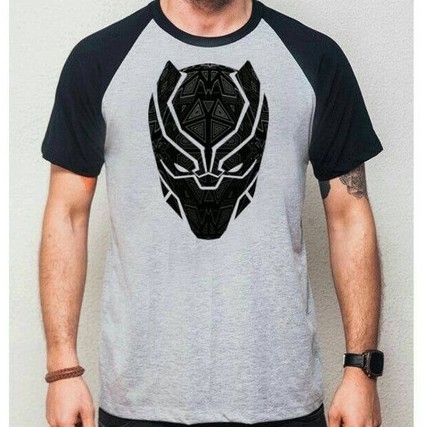 Camiseta Pantera Negra - Camisa Black Panther Raglan Masculina | Shopee ...